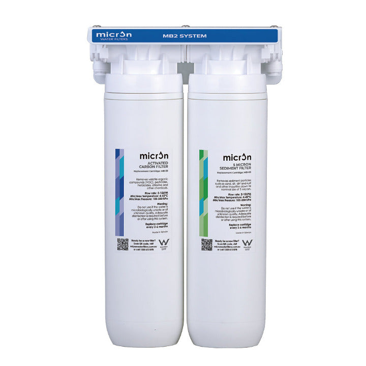 MB2 - 2 Stage Inline Undersink Water Filter System – Micron Water Filters